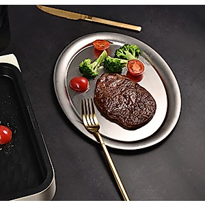 IMEEA Oval Platter Serving Platter SUS304 Stainless Steel Platter for Serving Food, 11.37 Inches