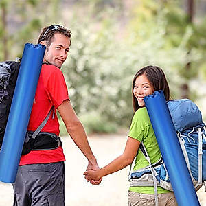 4 Pack Outdoor Folding Chairs Camp Chair Beach Chair Portable Folding Camping Chairs Lightweight Lawn Chair Foldable Sports Chair with Cup Holder Carrying Bags (Blue,19.7 x 19.7 x 31.5 Inch)