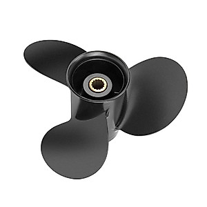 Qiclear 9.25 x 9 &10&11 | 14 Spline Tooth Upgrade Aluminum Outboard Propeller fit Mercury Engines 9.9/15/20HP Tohatsu Engine 9.9HP 15HP 18HP, RH (9.25x10)
