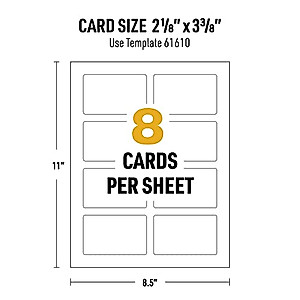 Avery Durable ID Cards, Laser Printable on Both Sides, Blank White, 80 Total, 2.125" x 3.375" (61610)