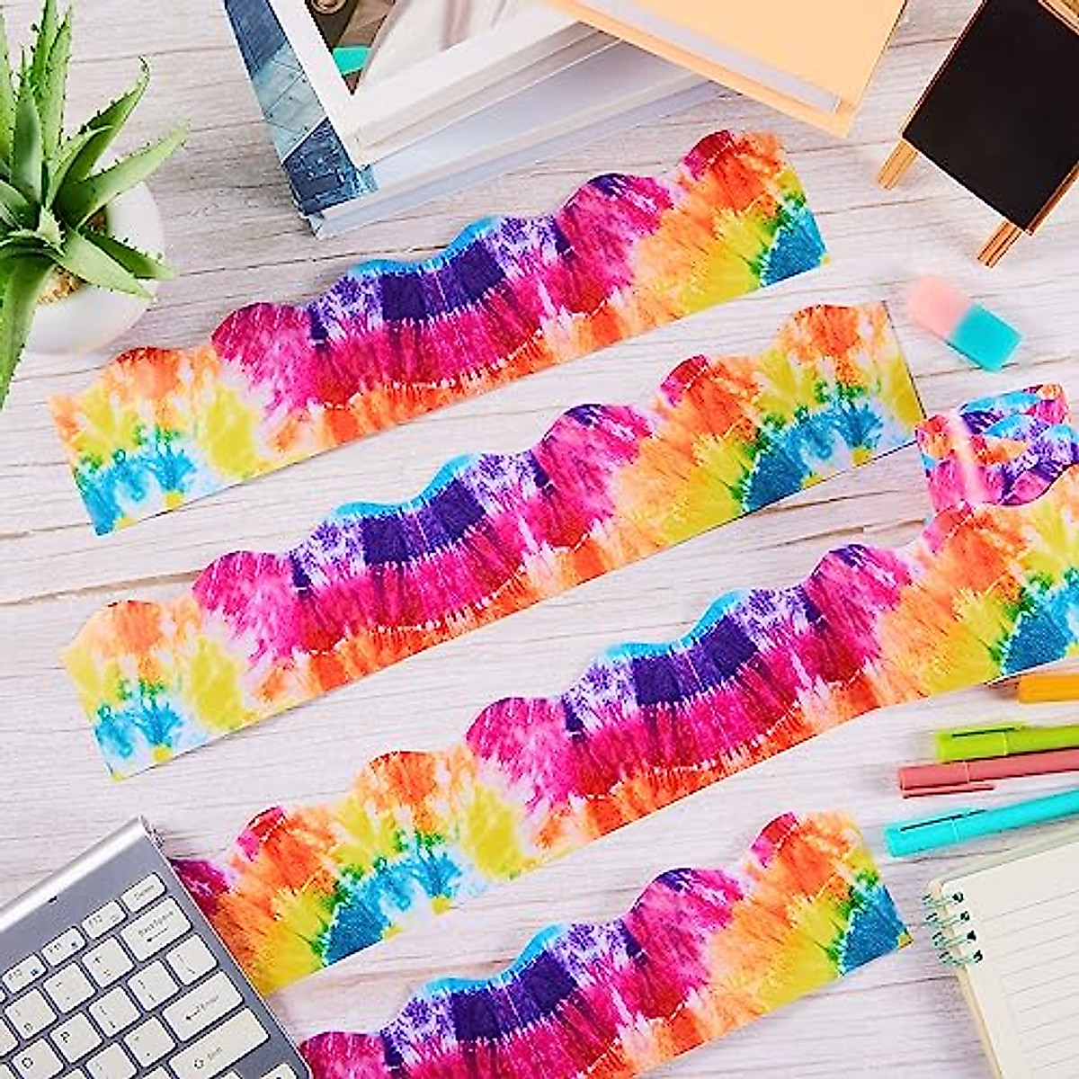 Colorful Tie Dye Bulletin Board Border - 65.6 Feet Self Adhesive