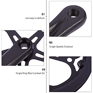 BESPORTBLE Single Crankset MTB Crankset 52T 170mm Crank Arm Mountain Bike Crankset for Single Bike, Road Bicycle, Fixed Gear