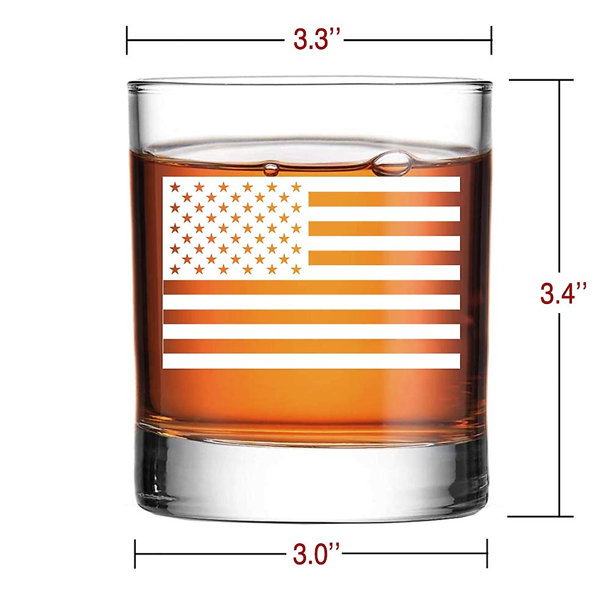 Perfectinsoy American Flag Whiskey Glass, Perfect Glass as a Christmas, Veterans Day, Father’s Day, 4th of July, or Birthday Gift for Dad