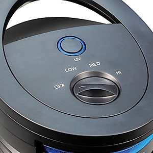 ENVION Therapure TPP220 Small Room Quiet Operating Filter HEPA Air Purifier with 3 Fan Speeds, UV-C Germicidal Light, and Built In Handle, Black