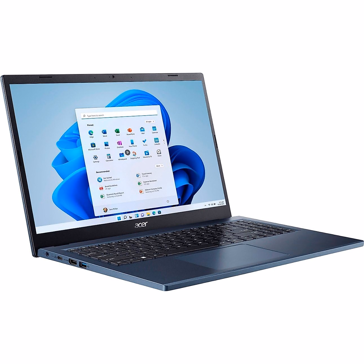 Acer Aspire 3 15.6" FHD Laptop 2023 AMD Ryzen 5 7520U Quad-Core Processor, 8GB LPDDR5 512GB SSD, WiFi 6, Bluetooth, HD Webcam, USB A&C, 11Hr Battery Life, Steam Blue, Windows 11, GM Accessory