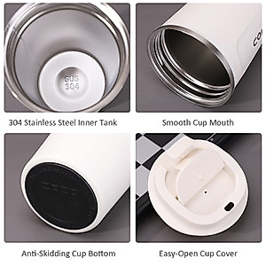 Stainless Steel Coffee Cup Leakproof Insulated Thermal Cup Car Portable Travel Coffee Mug