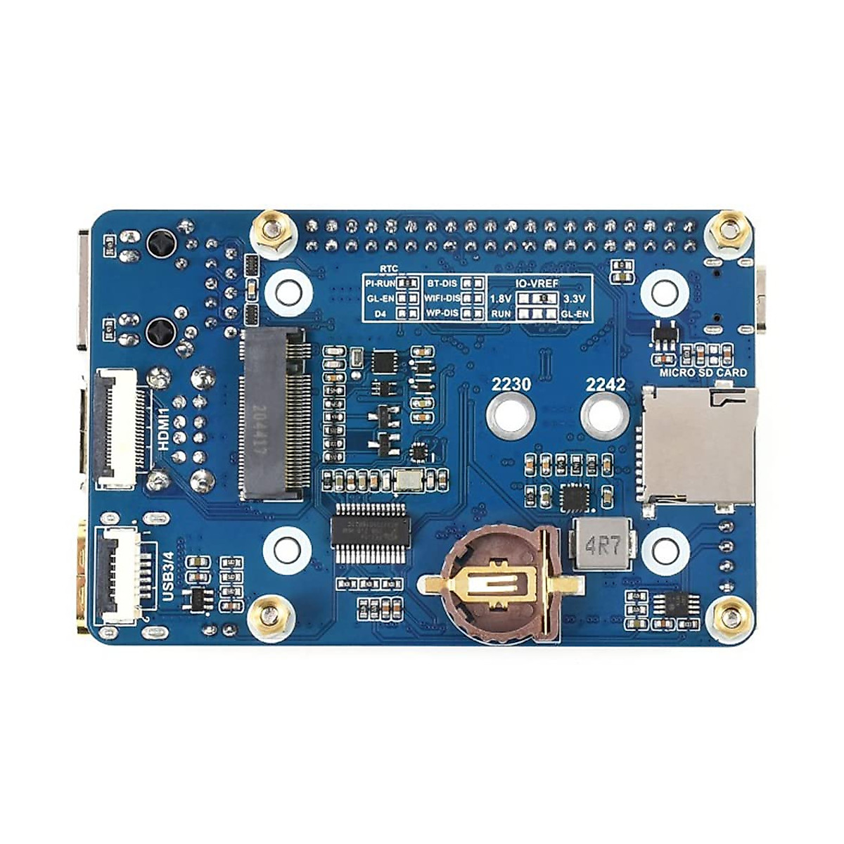 Mini IO Base Board for Raspberry Pi Compute Module 4 CM4, Onboard Multi Interfaces for Evaluating The Raspberry Pi CM4 Or Being Integrated Into End Products