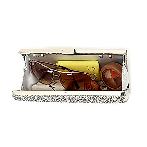 Leanoria Glitter Crystal Evening Clutch Handbag Bling Rhinestone Bag for Wedding Cocktail Party Small Chain Crossbody Purse (Silver)