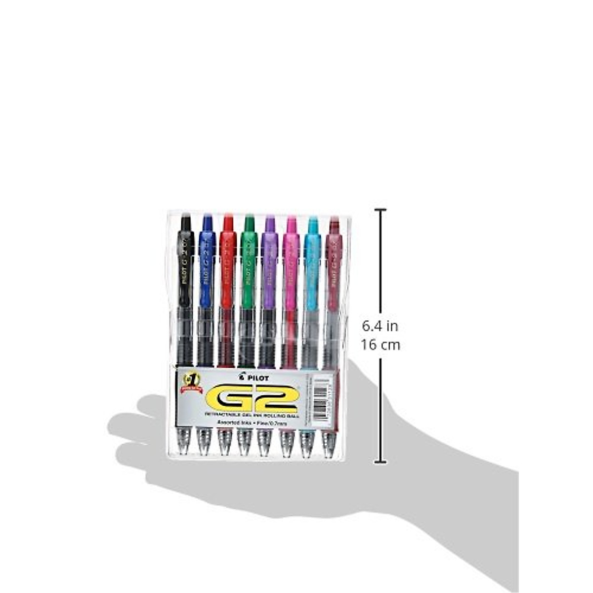 PILOT G2 Premium Refillable and Retractable Rolling Ball Gel Pens, Fine Point, Assorted Color Inks, 8-Pack (31128)