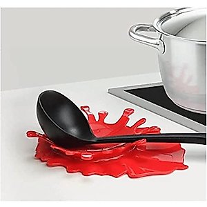 Spoon Rest Holder Silicone Ketchup Shape Holders Splash Spoon Rest by Mustard Kitchen Cooking Aid Cup Holder Creative Gift