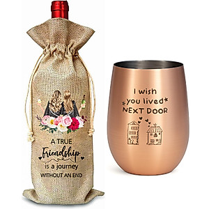 FACOYANS I Wish You Lived Next Door Friendship Gifts for Women, Best Friend Birthday Gifts for Women Friends Soul Sister, Mothers' Gifts for Her- Thinking of You Gifts for Women