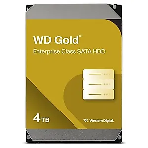 Western Digital 4TB WD Gold Enterprise Class Internal Hard Drive - 7200 RPM Class, SATA 6 Gb/s, 256 MB Cache, 3.5" - WD4003FRYZ