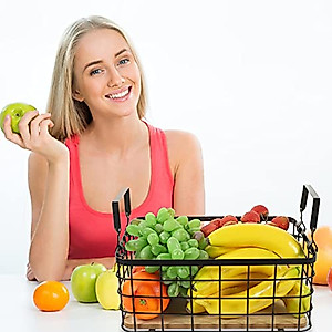 Zerodeko Bathroom Storage Bathroom Storage Bathroom Storage Decorative Metal Wire Basket with Handles Bread Vegetable Fruit Storage Basket Bowl Kitchen Bathroom Organizer Basket Baskets