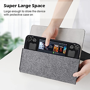 ProCase Felt Pouch Sleeve for Steam Deck, Portable Travel Storage Bag Ultra Slim Carrying Case Cover for Valve Steam Deck 2021 Release –Black