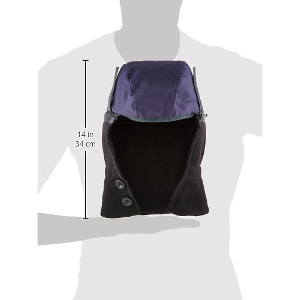 OccuNomix mens Fleece Lined / 2 Layers 2-way Premium Shoulder Length Two Way Winter Liner, Navy, shoulder length 14-16 US