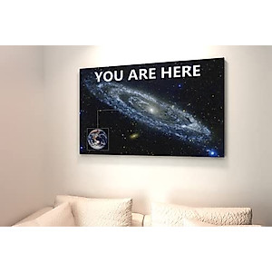 You are Here Galaxy Cool Solar System Human Earth Location Classroom Decorations NASA Milky Way Posters Science Room Kids Toddlers Teens Educational Astronomy Cool Wall Decor Art Print Poster 36x24