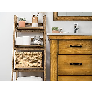 StorageWorks Small Wicker Baskets, Water Hyacinth Baskets with Built-in Handles, Handwoven Bathroom Baskets for Organizing, Medium & Small, 2 Pack