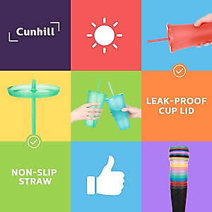 18 Packs Cups with Lids and Straws Glitter Reusable Cups in Vivid Colors 24 oz Plastic Tumbler with Lid and Straw Iced Coffee Cup Reusable Coffee Cups with Lid Ices Coffee Travel Mug Cup Water Glasses