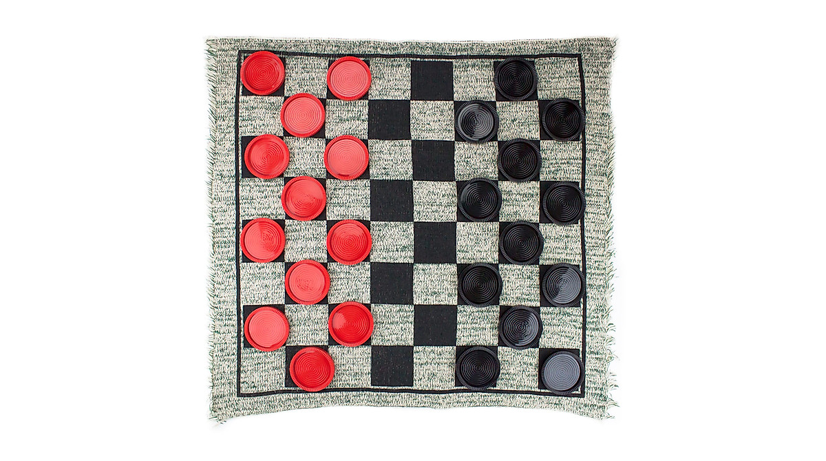 Brybelly Large Checkers Set - Giant Game for Indoor & Outdoor Fun