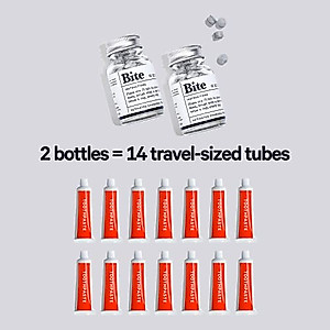 Bite Toothpaste Bits with Nano Hydroxyapatite - Eco and Travel-Friendly Whitening Toothpaste Tablets (Mint Charcoal)