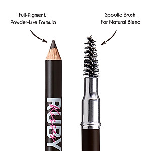 Ruby Kisses GoBrow Eyebrow Pencil, Sharpenable, Longwear, Long Lasting Eyebrow Wooden Pencil for Natural-Looking Brows 3 PACK (Black Brown)