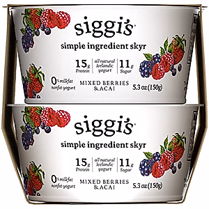 Siggi's Mixed Berries & Acai Non Fat Yogurt 4 Pack, 21.2 OZ