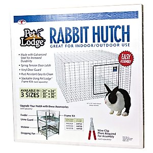 LITTLE GIANT Wire Rabbit Hutch - Pet Lodge - Heavy Duty Galvanized Rabbit Home, Easy to Assemble (24" x 24") (Item No. AH2424)