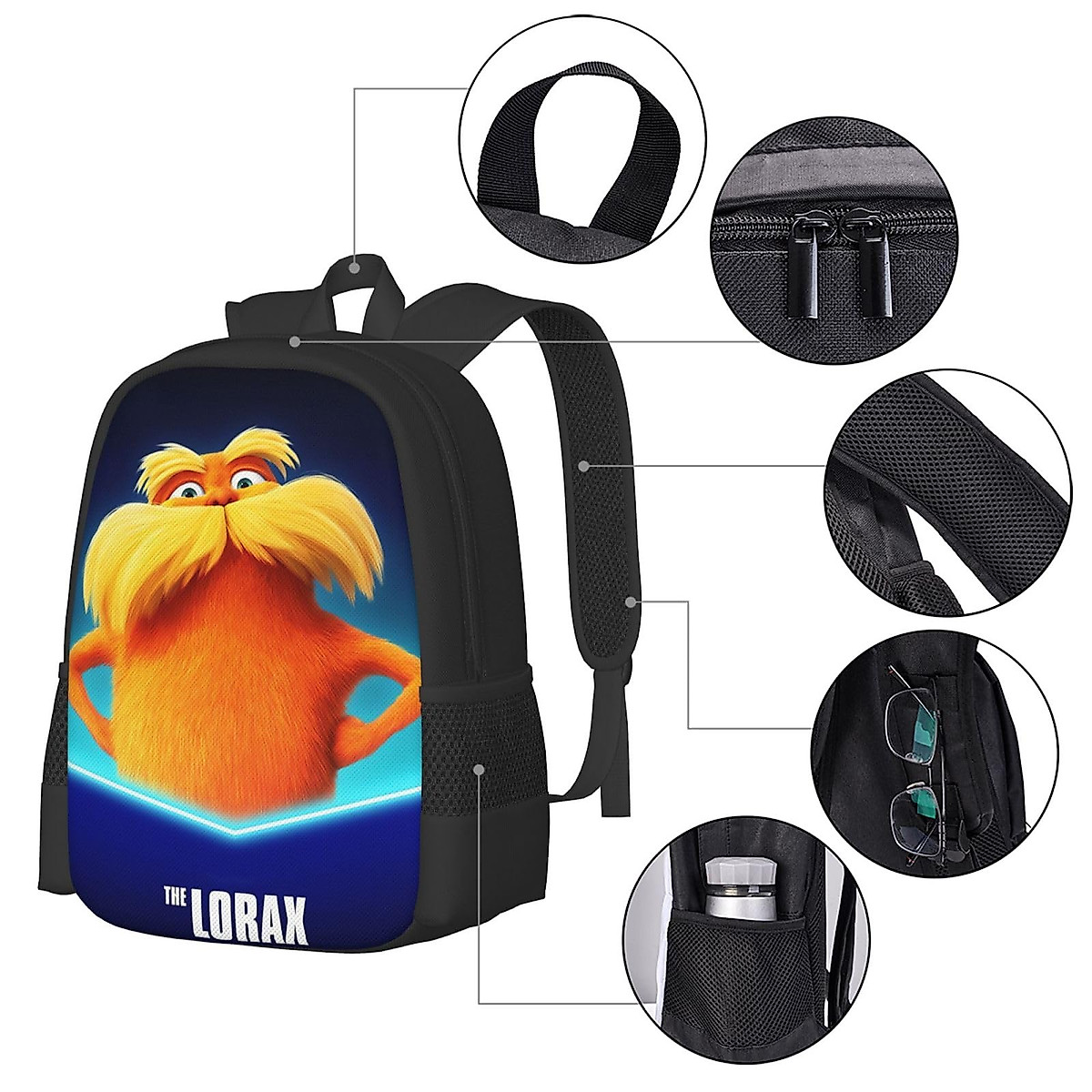 NALCKA The Anime Lorax Backpack Large Capacity Leisure Travel Backpack Book Bag Outgoing Daypack 12.5x5.5x16.5 inch