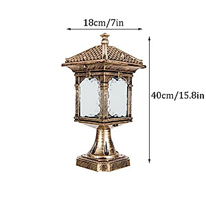 MODEBHD Outdoor Post Lights Bronze Fixtures，Balcony Pillar Lamp Outdoor Courtyard Waterproof Column Lamp Continental Wall Lamp Villa Door Lamp Aluminum Decorative Columns Post Lantern