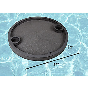 Polar Whale Floating Breakfast Table Serving Buffet Round Tray Drink Holders for Swimming Pool or Beach Party Float Lounge Refreshment Durable Black Foam UV Resistant with Cup Holders 24 Inches Wide