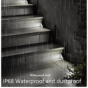 ZONGXFF LED Solar Stair Light, Outdoor Step Light,Solar Step Light Outdoor Waterproof, Wiring-Free, Automatic on/Off, Cool White 6-Piece Light All Night for Garden Driveway