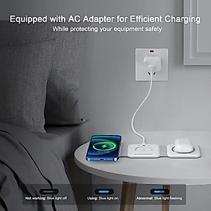 UCOMX Nano 3 in 1 Wireless Charger,Magnetic Foldable 3 in 1 Charging Station,Fast Wireless Charging Pad,Compatible for iPhone 14/Pro/Max/Plus/13/12 Series,AirPods 3/2/Pro,iWatch(Adapter Included)