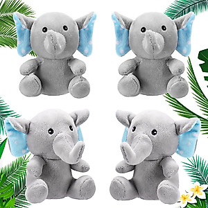 4 Pcs Operation Christmas Plush Elephant Stuffed Animals Toy Soft Cute Forest Elephant Animals for Baby Shower Boys Girls Elephant Themed Birthday Party Christian Charity Donation Supplies (4 Inch)