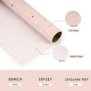 LaRibbons Wrapping Paper Roll - Hearts/Polka Dots/Stars (2 Kinds) Design for Birthday, Mother Day, Valentine's Day, Wedding, Baby Shower - 4 Rolls - 30 inch X 120 inch Per Roll