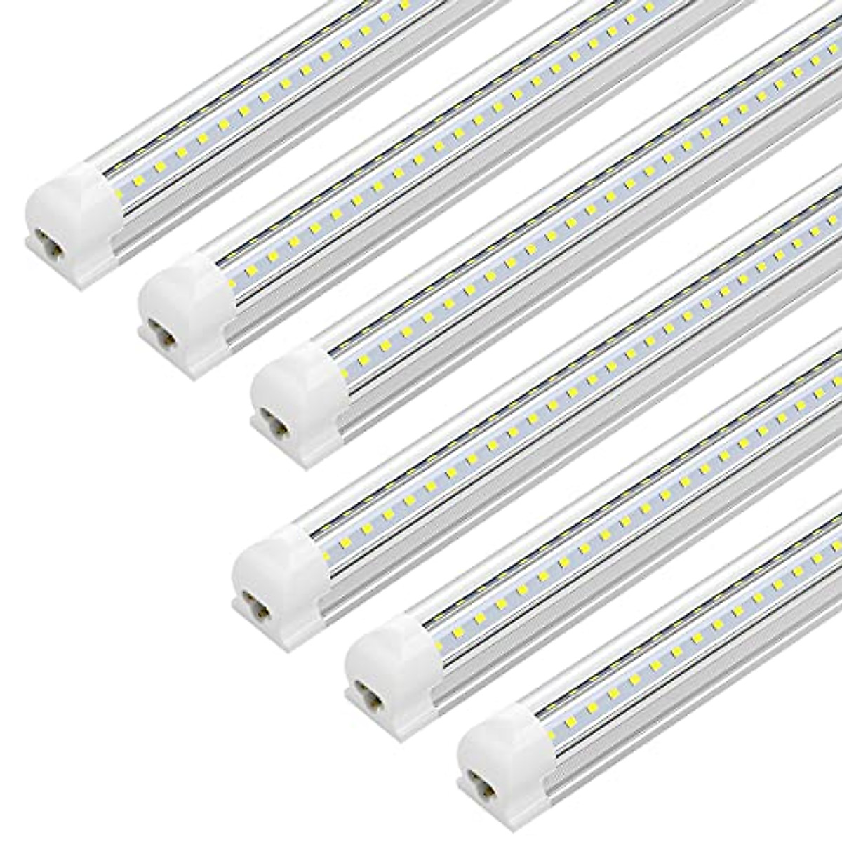 JESLED LED Shop Light 4FT, 36W 4500LM 6500K Cool White, T8 Integrated LED Light Fixture, High Output, V-Shape, Linkable 48'' LED Tube Lights for Garage, Workshop, Warehouse (6-Pack)