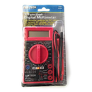 Cen-Tech Digital Amp Ohm Volt Meter Ac Dc Voltmeter Multimeter,Red