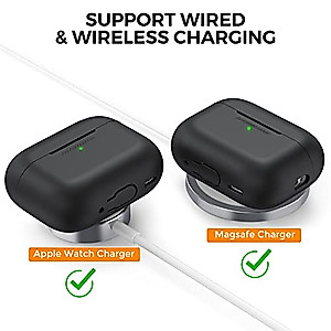 AHASTYLE AirPods Pro 2 Case Silicone Protective Cover [Front LED Visible] Compatible with AirPods Pro 2nd Generation (Black)