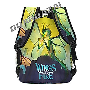 DUAHUAZAI Kid's Backpack Wings Dragons Fire School Backpack For Teens Girls Women Laptop Daypack Sturdy Waterproof Book Bags