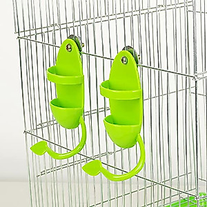 2pcs Plastic Pet Bird Cuttlebone Holder Food Holder, Cuddle Bone Feeding Racks, Cuttlebone Holder for Cockatiels Parakeets Budgies Finches Green
