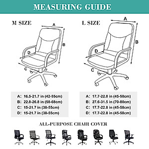 Jin Le Office Chair Cover- Large, Black- Removable Computer Chair Cover for Office Chair with Zipper for Universal Rotating Chair Desk Chair Cover High Back Chair Seat Washable Protector for Pets