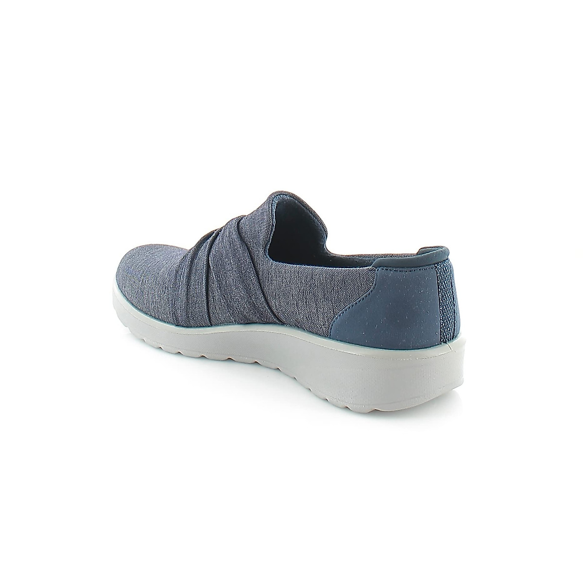 BZees Women's Glimmer Slip-Ons Loafer, Navy Blue Shimmer, 6 Wide