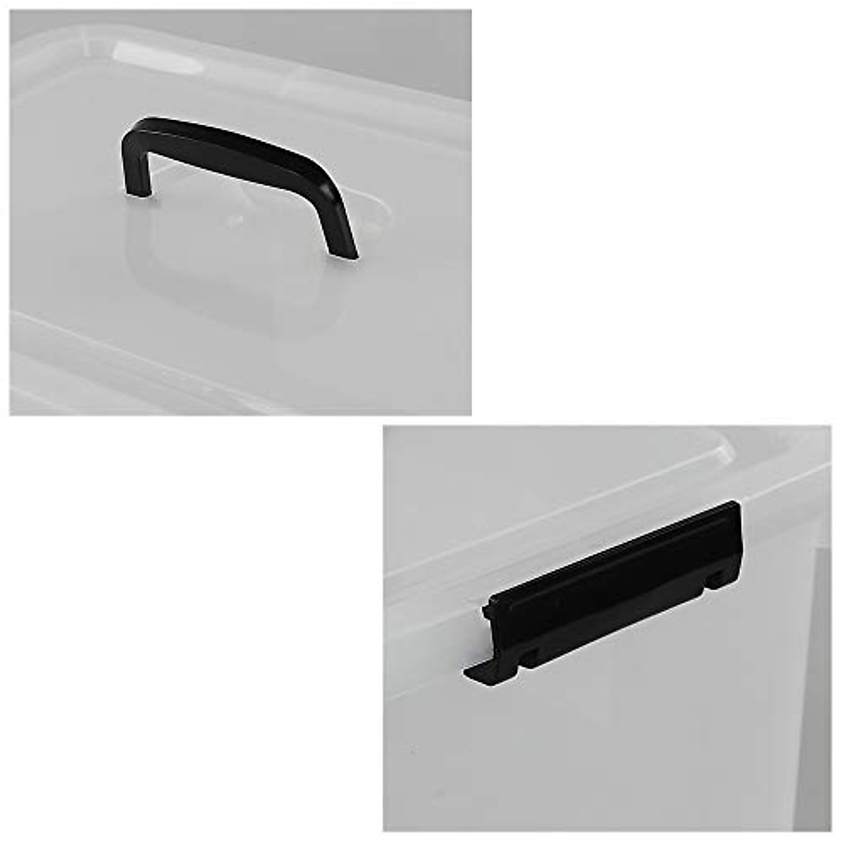 Begale 17.5 Quart Plastic Large Storage Container, Clear Latch Bin with Handle and Lid, 4-Pack