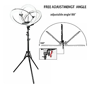 Ring Light - 18 inch 52 W Dimmable LED Ring Light Kit with Stand Adjustable 3200-5500 K Color Temperature Lighting for Vlog, Makeup, YouTube, Photo,Camera,Video - Control with Remote