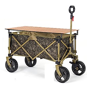Heavy Duty Collapsible Wagon Foldable Garden Cart Utility Pull Push Beach Wagon with Wheels All Terrain Shopping Cart (Color : B) (B)