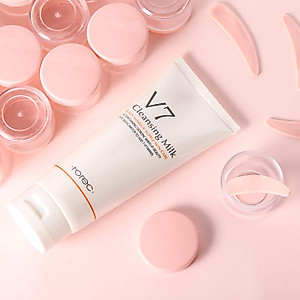 100 Pcs 20g Plastic Sample Cosmetic Containers with Lids and 10 Pcs Mini Makeup Spatula，Refillable Cosmetic Jars Lip Scrub Containers for Skincare - Pink