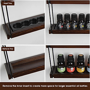 J JACKCUBE DESIGN Essential Oils Display Shelves Wall Mount Black Metal and Wood, Nail Polish Paint Holder Rack Organizer Holds 70 Bottles (5 Tier) : MK482A