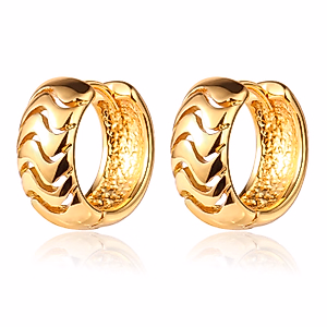 Small Gold Chunky Huggie Hoop Earrings, 14K Gold Plated Thick Huggie Earring, Lightweight Chunky Gold Hoop Earrings for Women