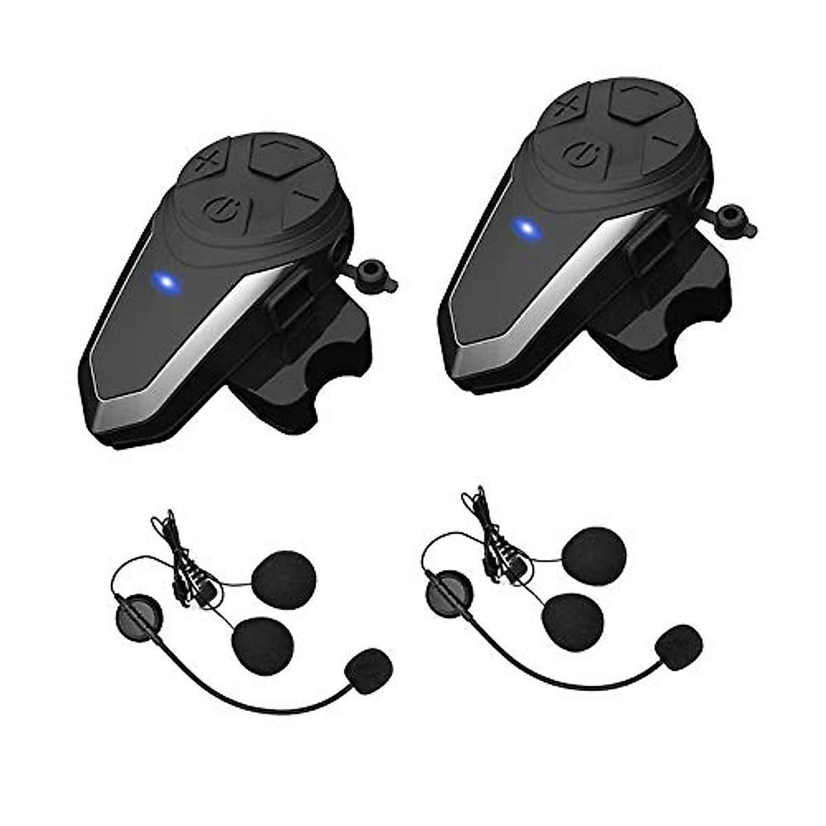 Yaconob Motorcycle Bluetooth Headset BT-S3NS 1000m Motorcycle Helmet Bluetooth Radio Intercom Wireless Interphone to 2-3 Riders (Waterproof/Handsfree/Stereo Music/FM Radio/GPS/MP3 (2 Pack)