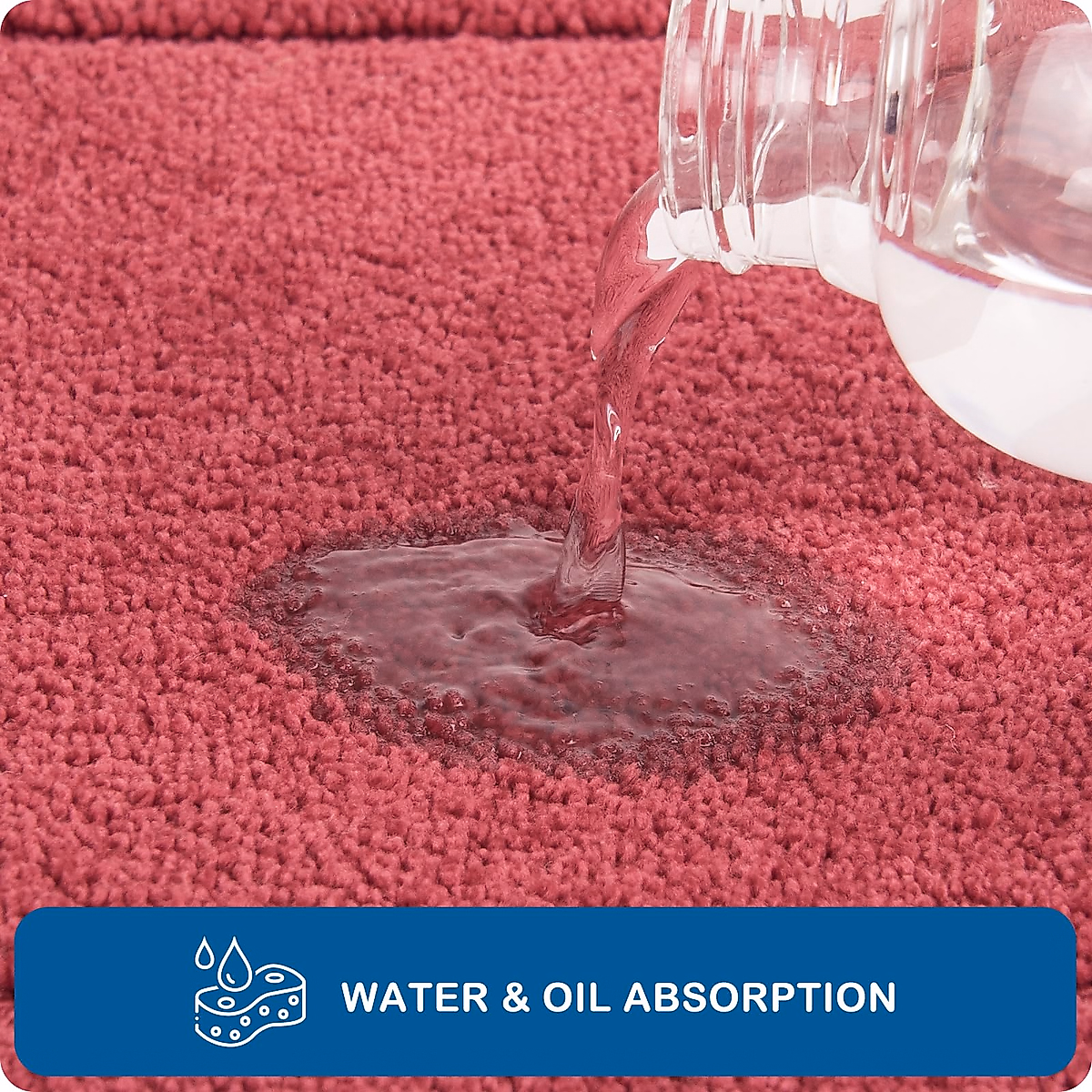 PURRUGS Machine Washable Kitchen Rug Set [2 PCS] (24" x 35.5"+ 24" x 59"), Non-Slip/Skid Kitchen Runner Rugs & Floor Mats, Super Absorbent Soft Standing Mats for Kitchen, Laundry & Sink, Burgundy Red