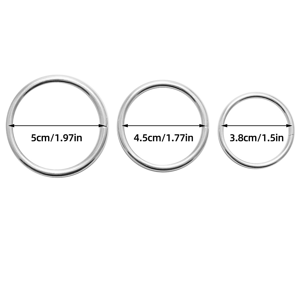 Strap-on Harness Adjustable Adult Sex Toy with 3 Different Sized O-Rings Suction Cup Dildo Compatible Harness,Accommodates up to 59" Waist